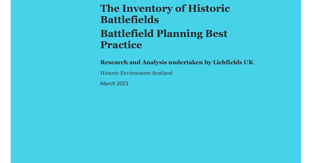 The Inventory of Historic Battlefields: Battlefield Planning Best Practice